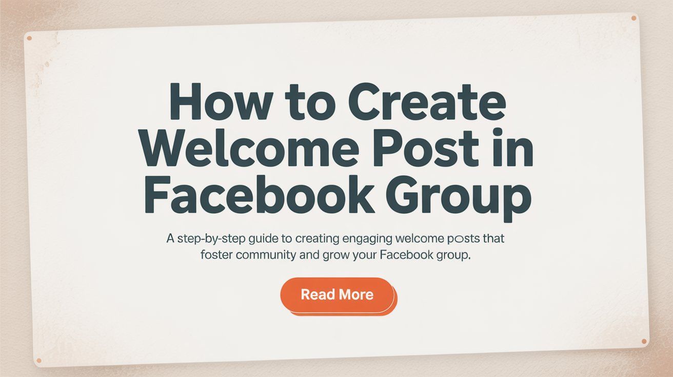 How To Create A Welcome Post In The Facebook Group